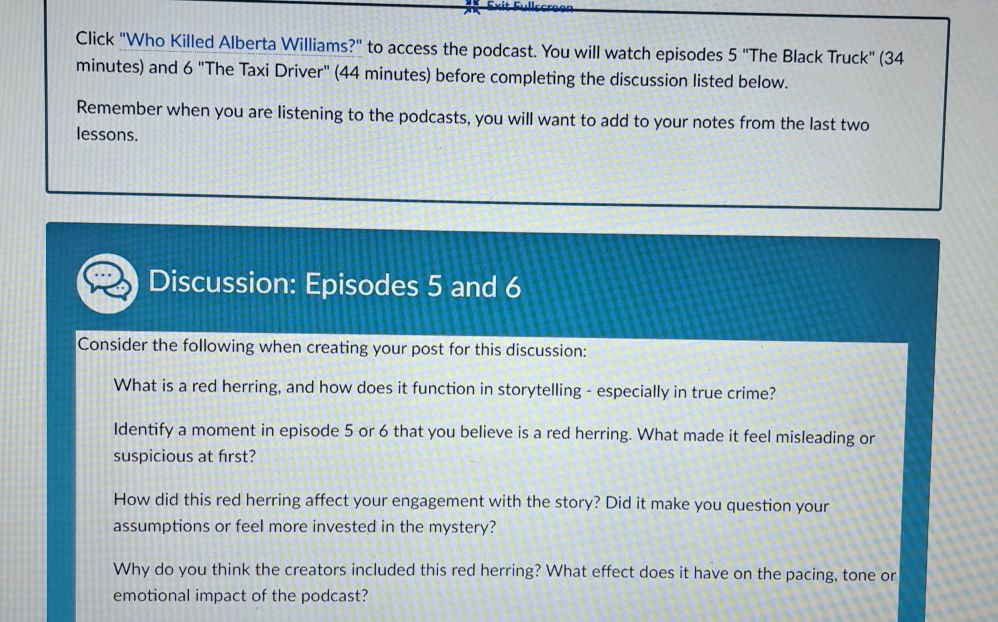 Click "Who Killed Alberta Williams?" to | StudyX