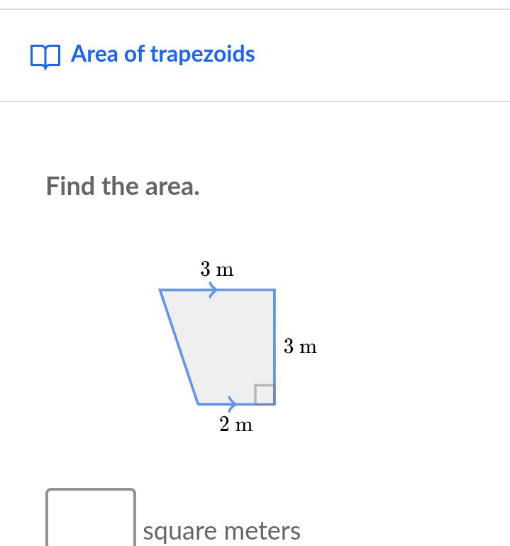 Find the area. 3 m 2 m 3 m square meters