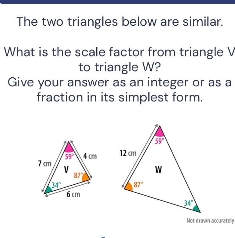 The two triangles below are similar. What | StudyX