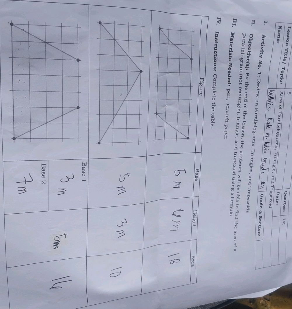 Complete the table. | Figure | Base | | StudyX