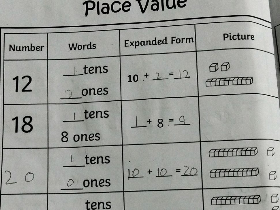 | Number | Words | Expanded Form | Picture | | StudyX
