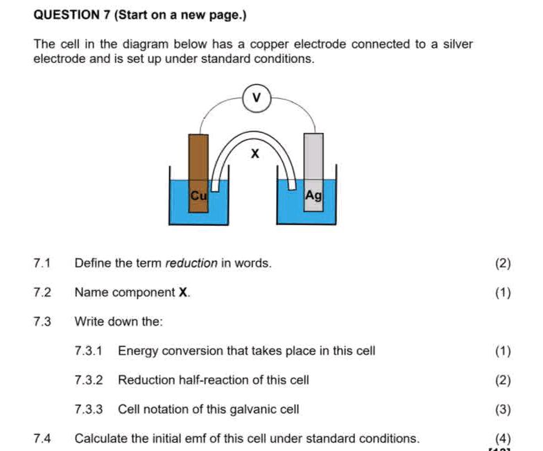 QUESTION 7 (Start on a new page.) The cell