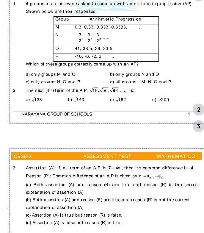 4 groups in a class were asked to come up