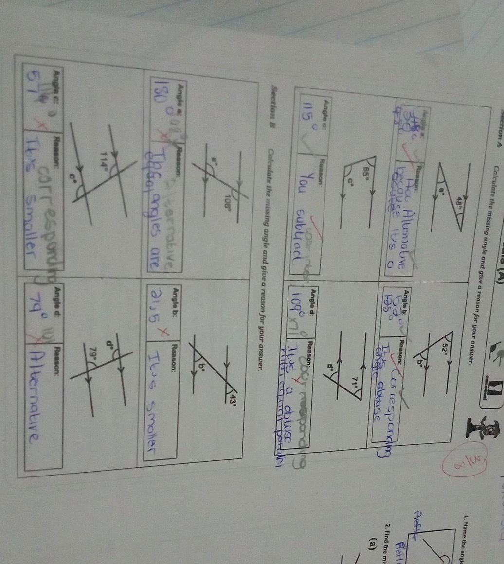 Section A Calculate the missing angle and | StudyX