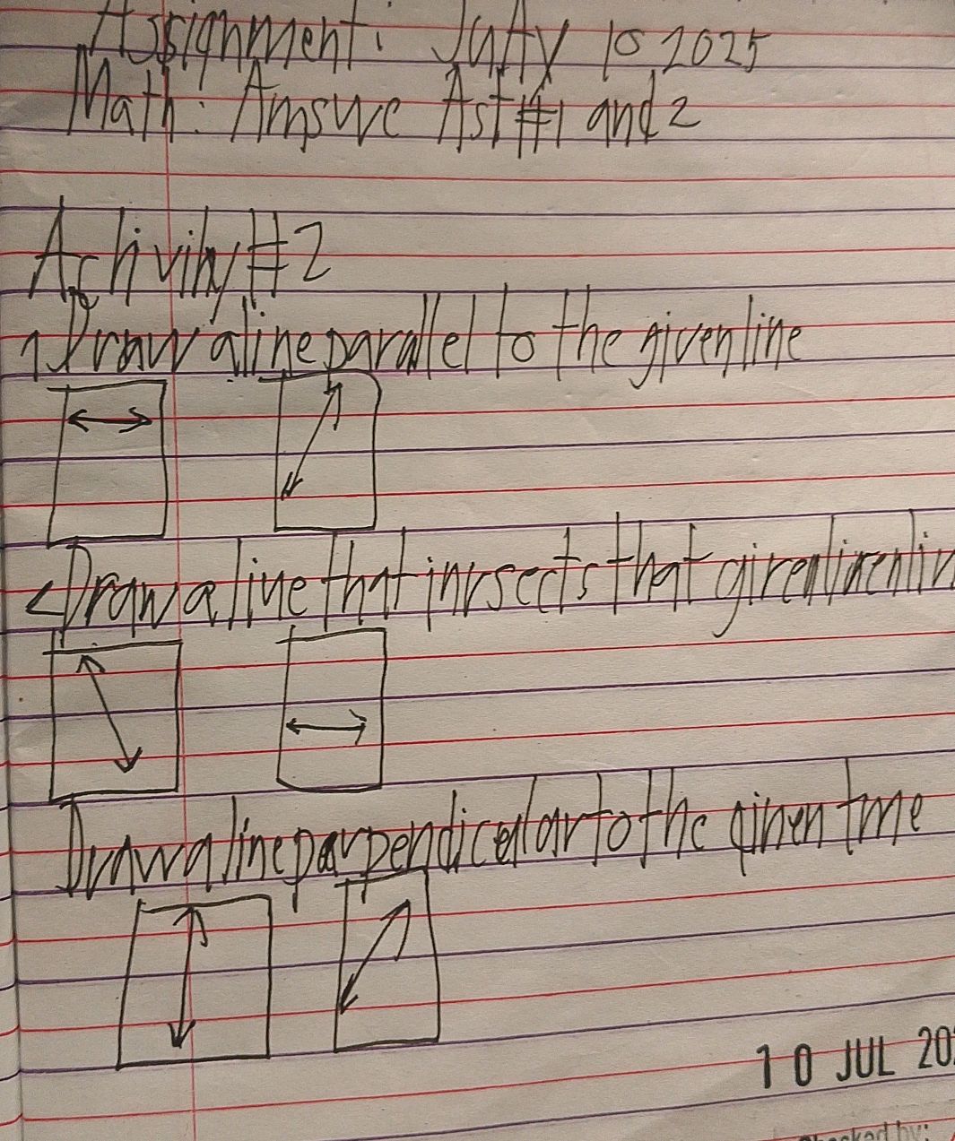 Activity #2 1. Draw a line parallel to the | StudyX