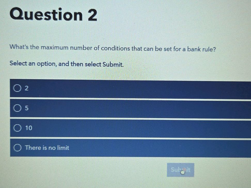 What's the maximum number of conditions that