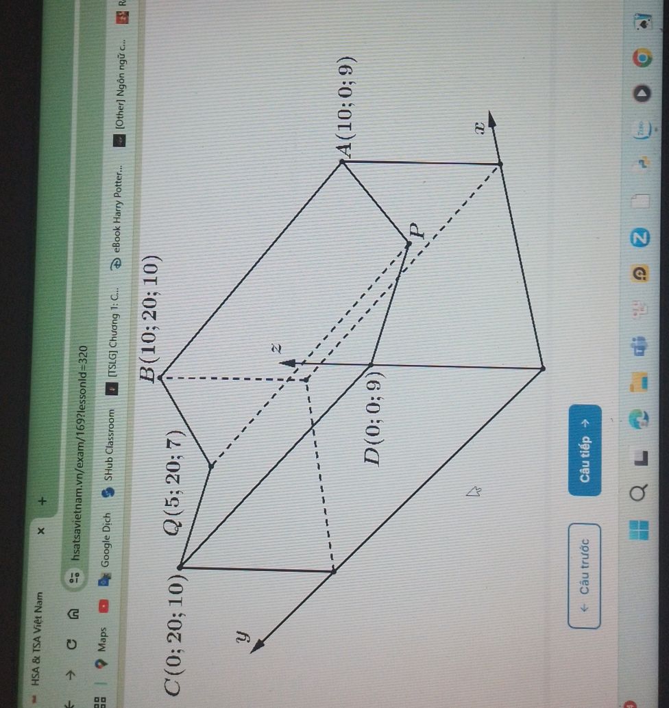 The image shows a 3D coordinate system with