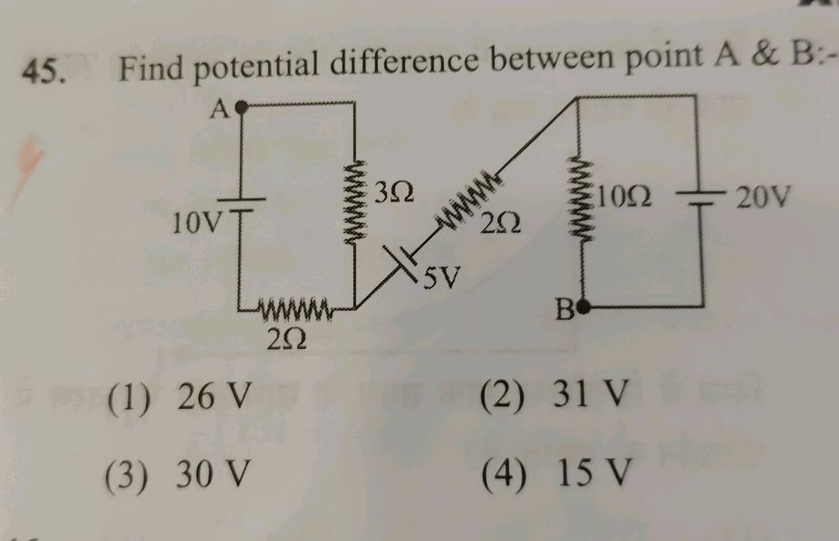 45. Find potential difference between point | StudyX
