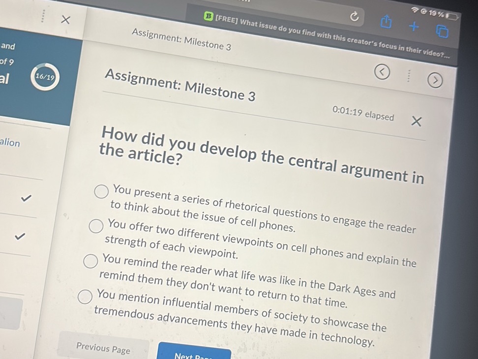 How did you develop the central argument in