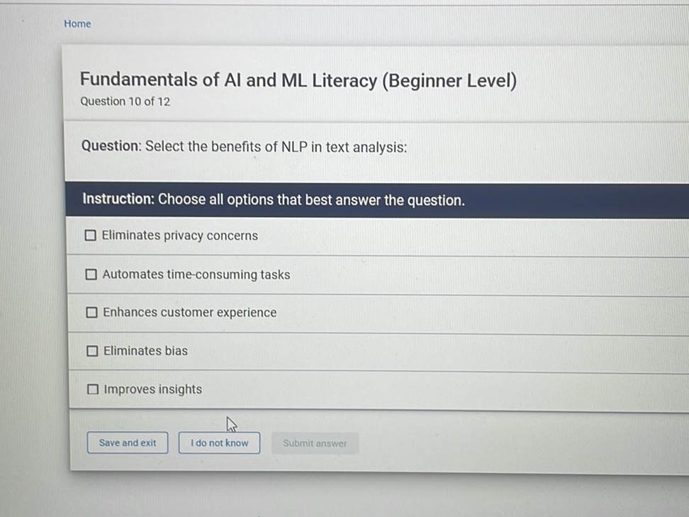 Question: Select the benefits of NLP in text | StudyX