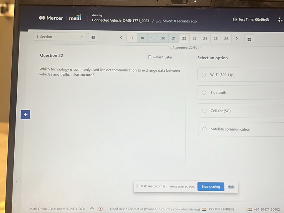 Question 22 Which technology is commonly | StudyX