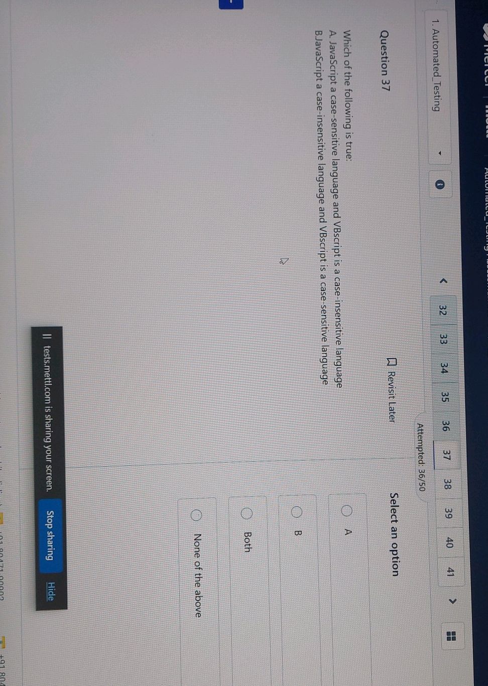 Question 37 Which of the following is true: | StudyX