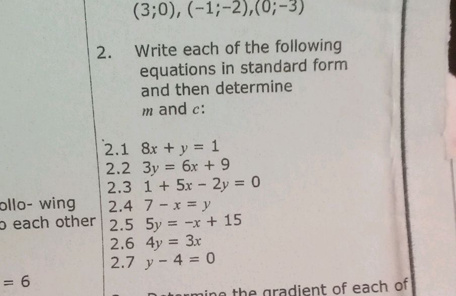 2. Write each of the following equations in | StudyX