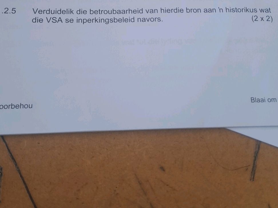 .2.5 Verduidelik die betroubaarheid van