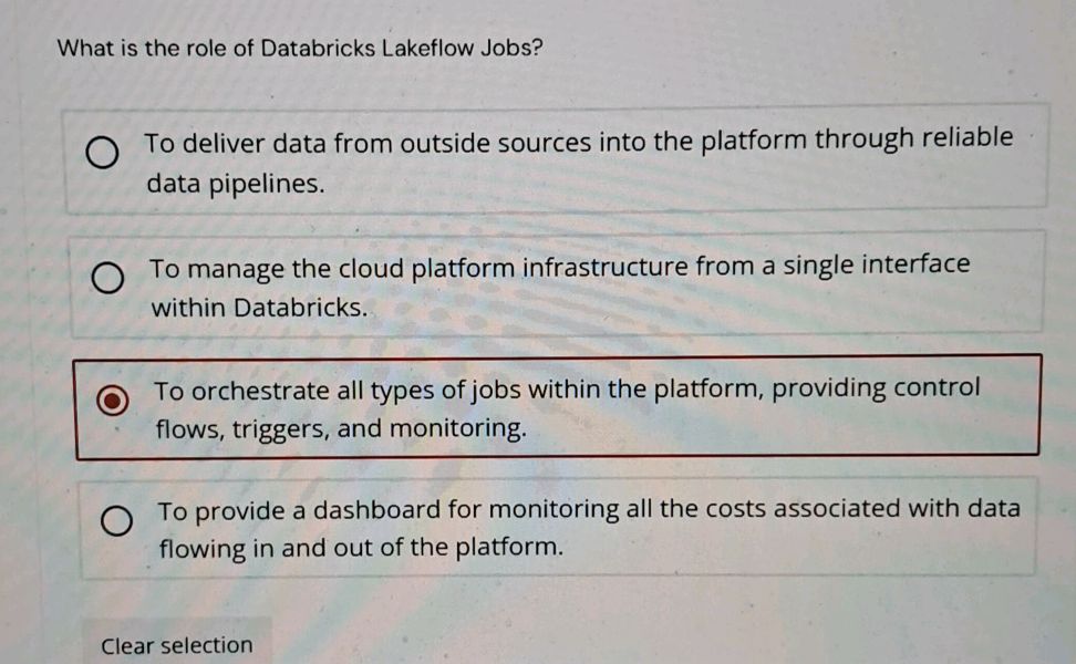 What is the role of Databricks Lakeflow | StudyX