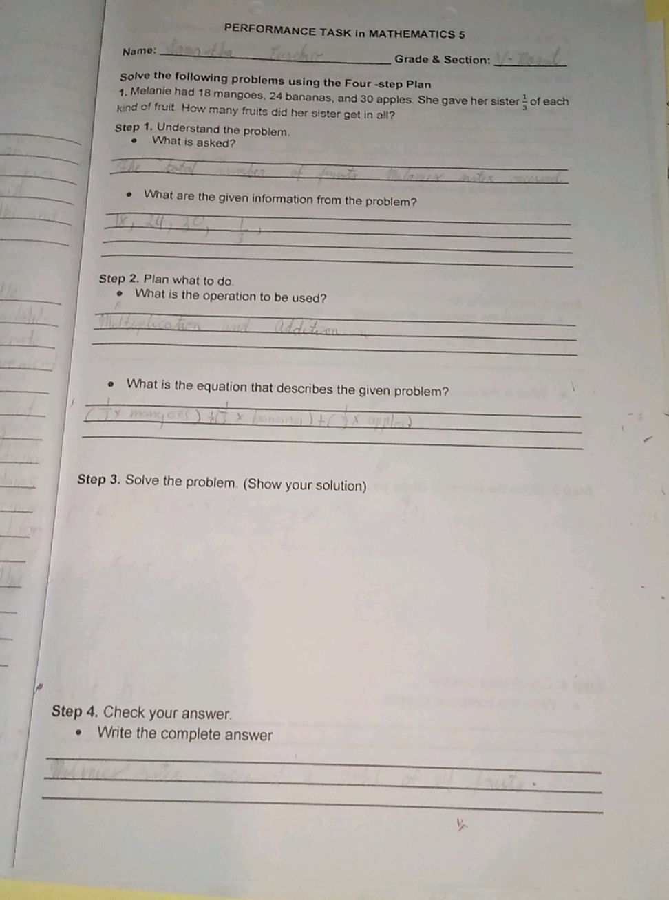 Solve the following problems using the Four | StudyX