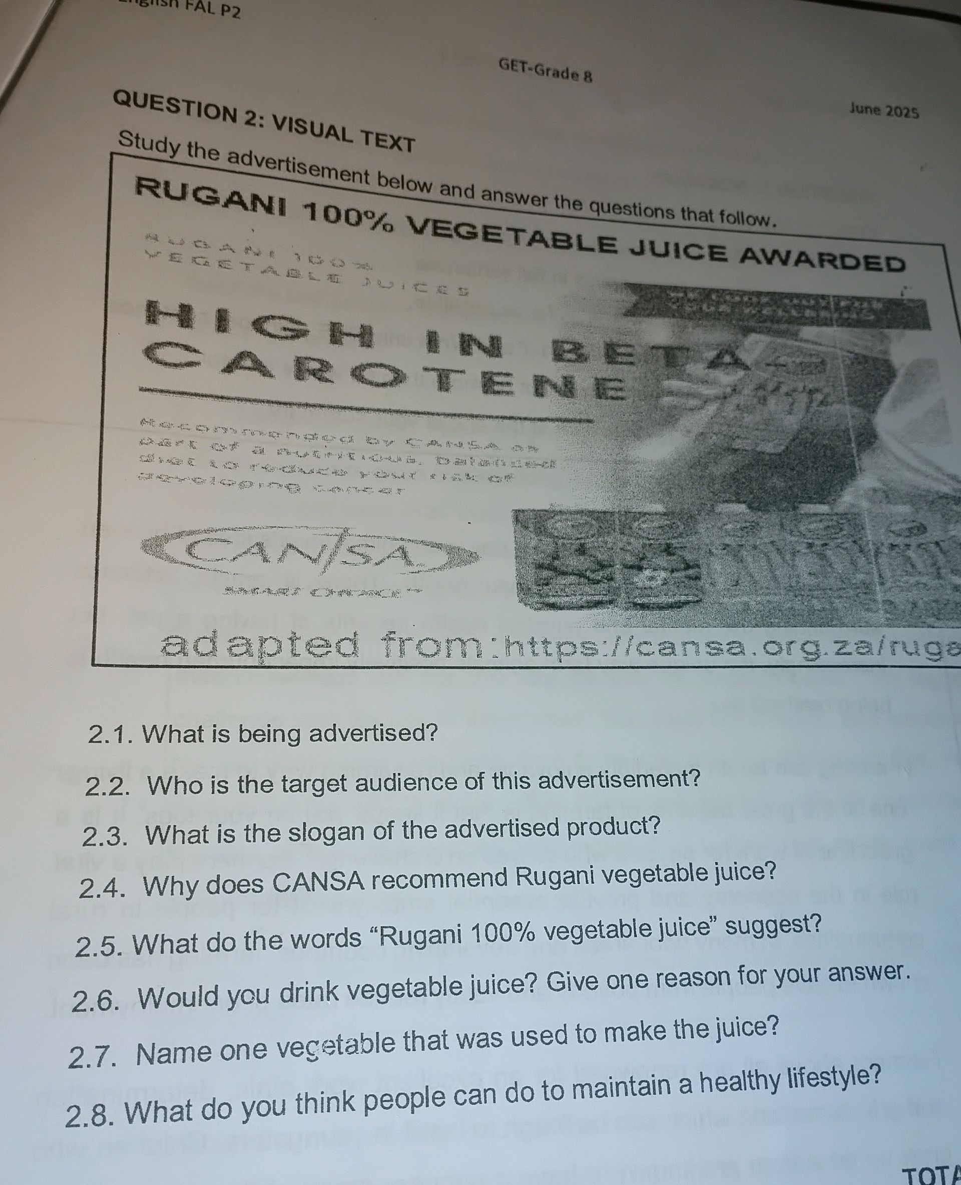 QUESTION 2: VISUAL TEXT Study the | StudyX