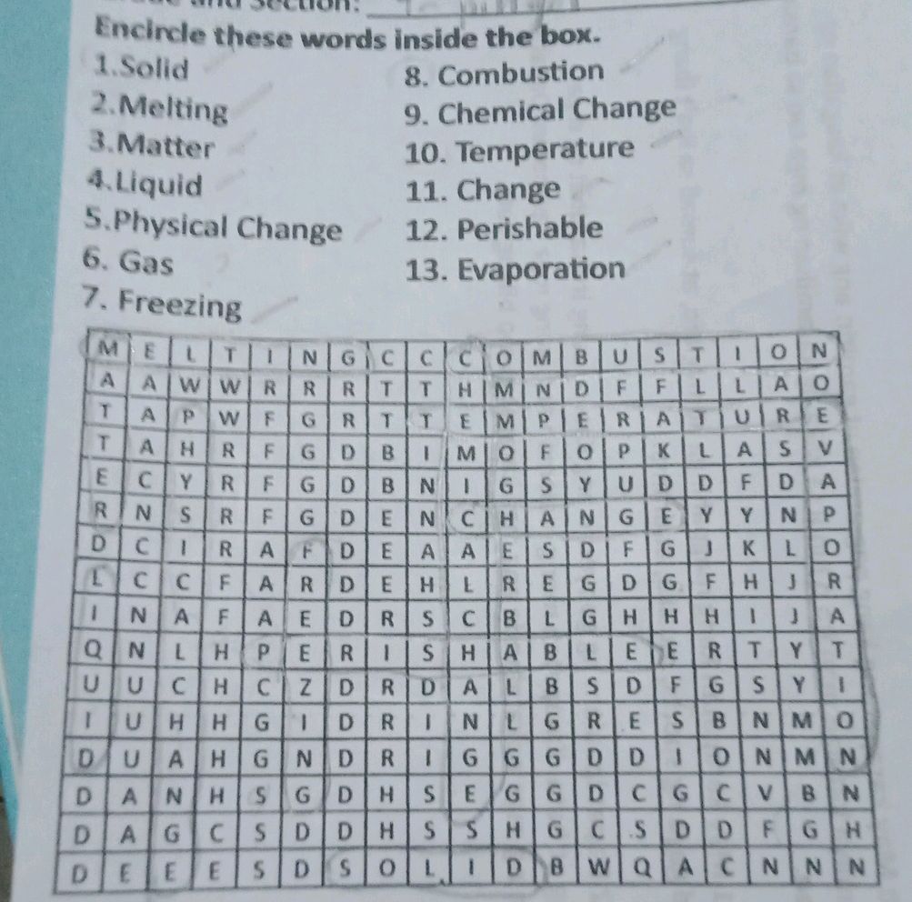 Encircle these words inside the box. 1. | StudyX