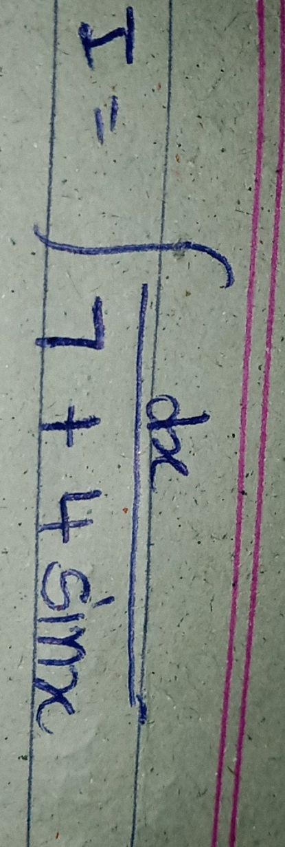 Integral of 1/(1+4sin(x)) | StudyX
