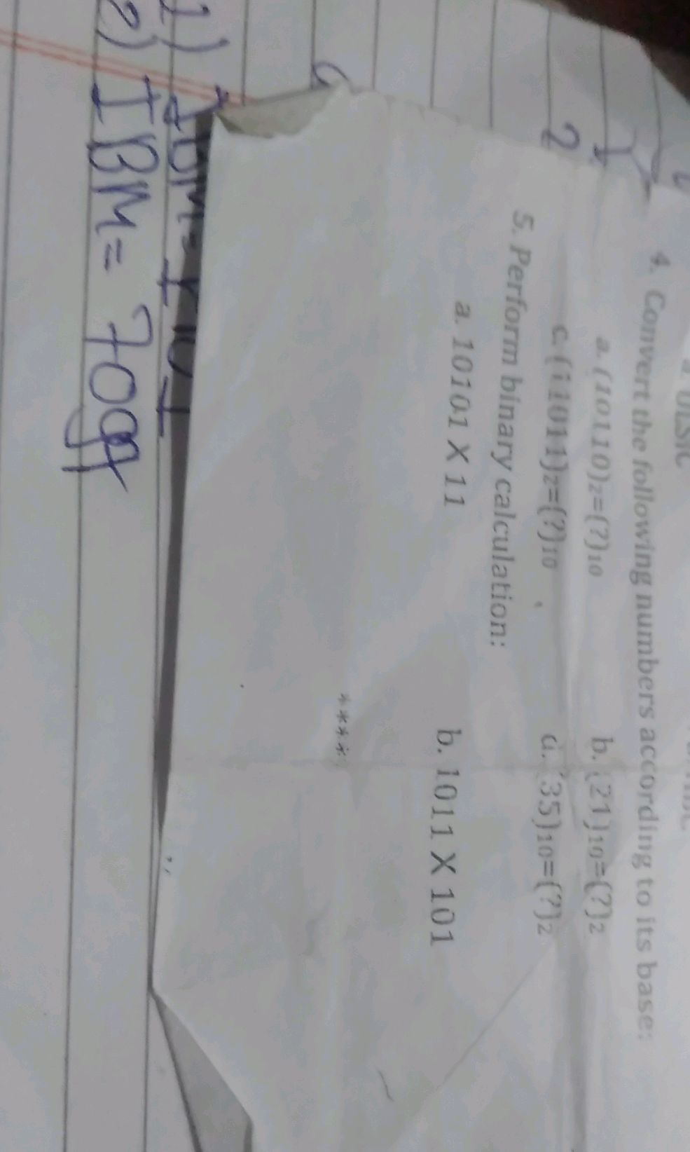 4. Convert the following numbers according | StudyX