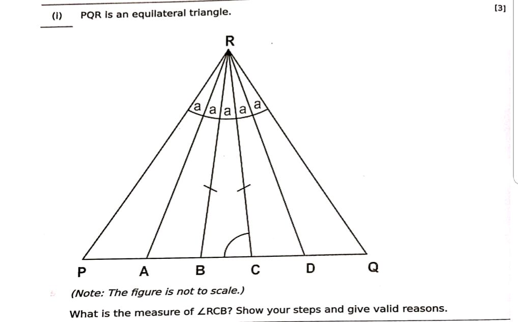 (i) PQR is an equilateral triangle. What is