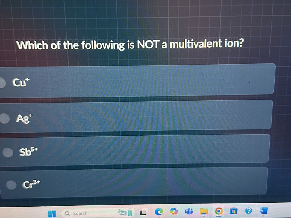 Which of the following is NOT a multivalent | StudyX