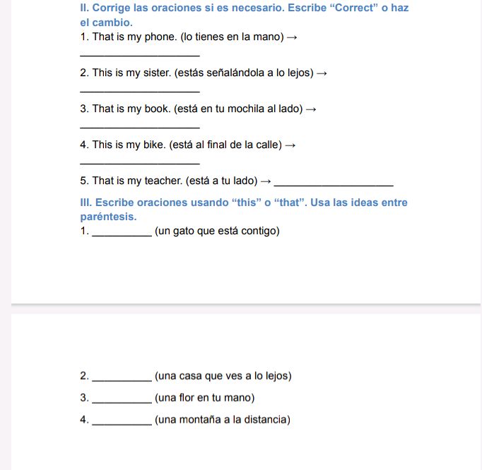II. Corrige las oraciones si es necesario. | StudyX