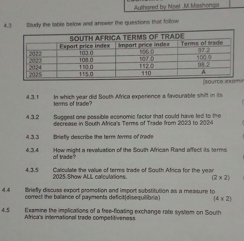 Study the table below and answer the | StudyX
