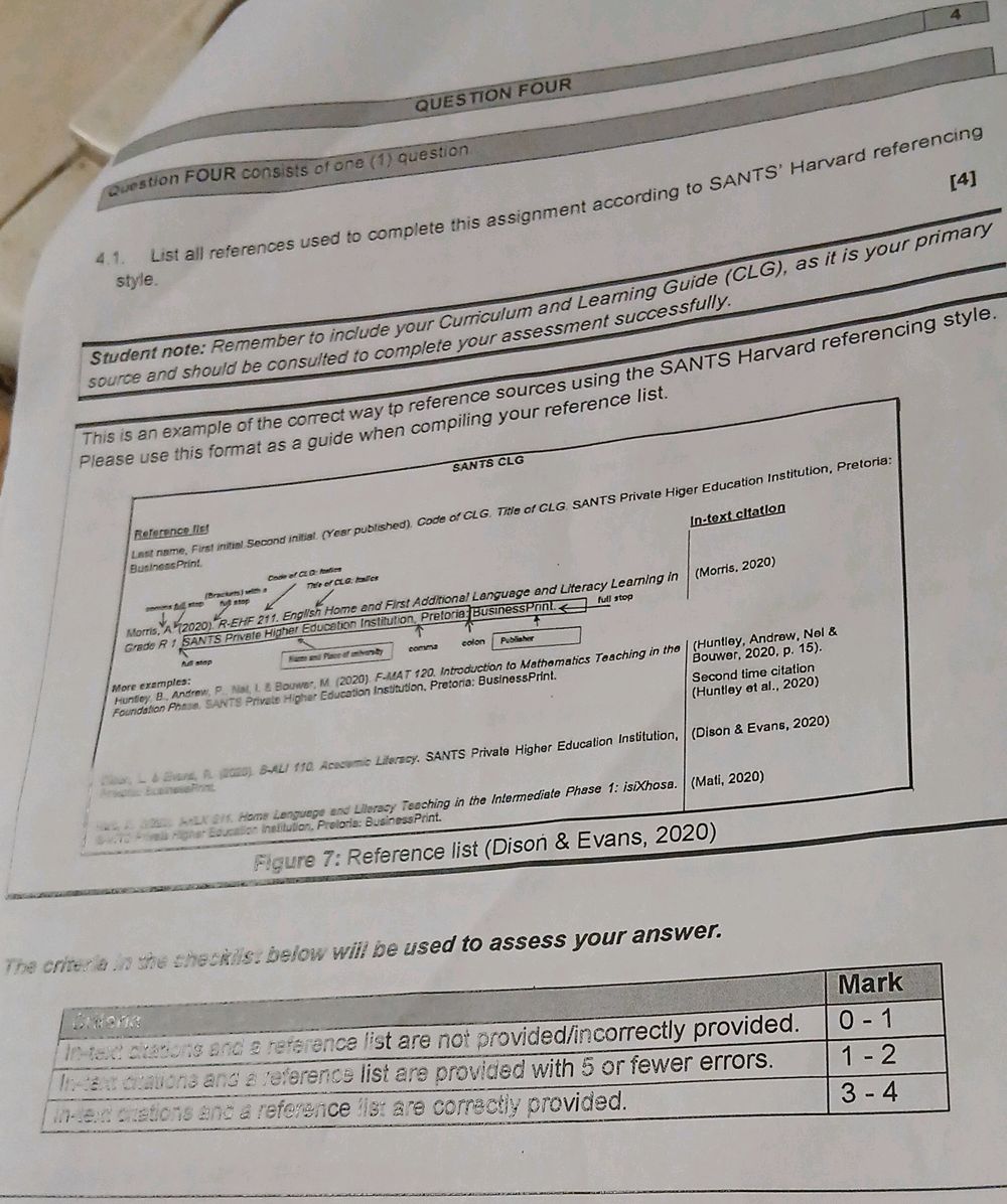 4.1. List all references used to complete | StudyX
