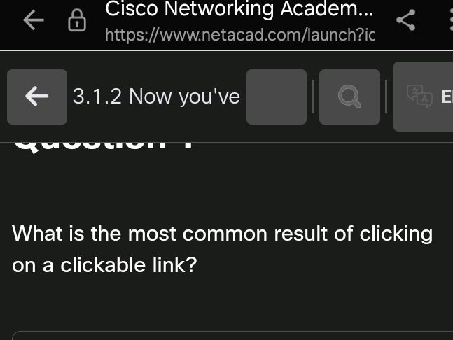 What is the most common result of clicking