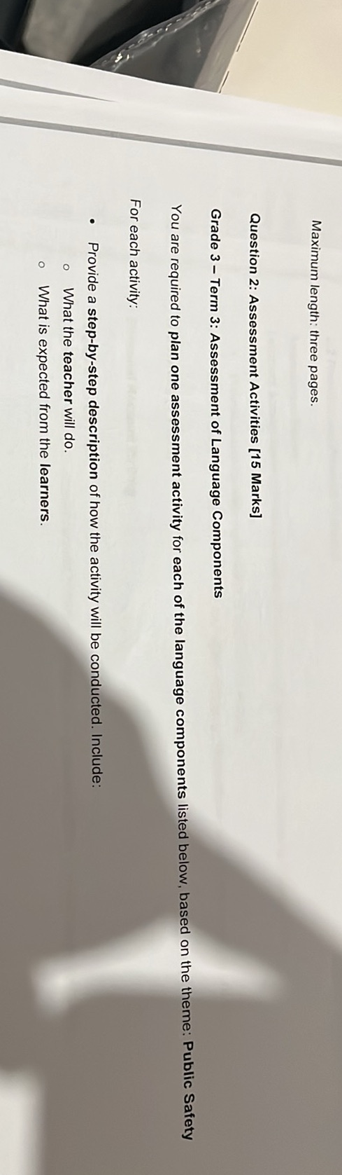 Question 2: Assessment Activities [15 Marks] | StudyX