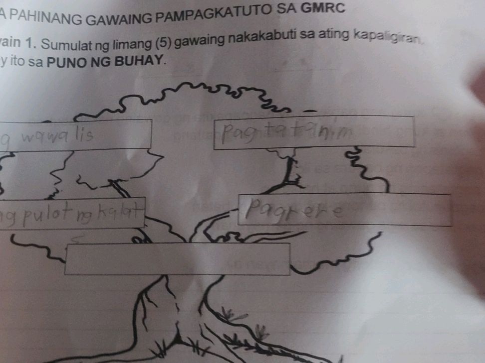 1. Sumulat ng limang (5) gawaing nakakabuti | StudyX