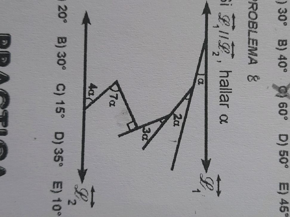 PROBLEMA 8 Si $L1 Vert L2$, hallar