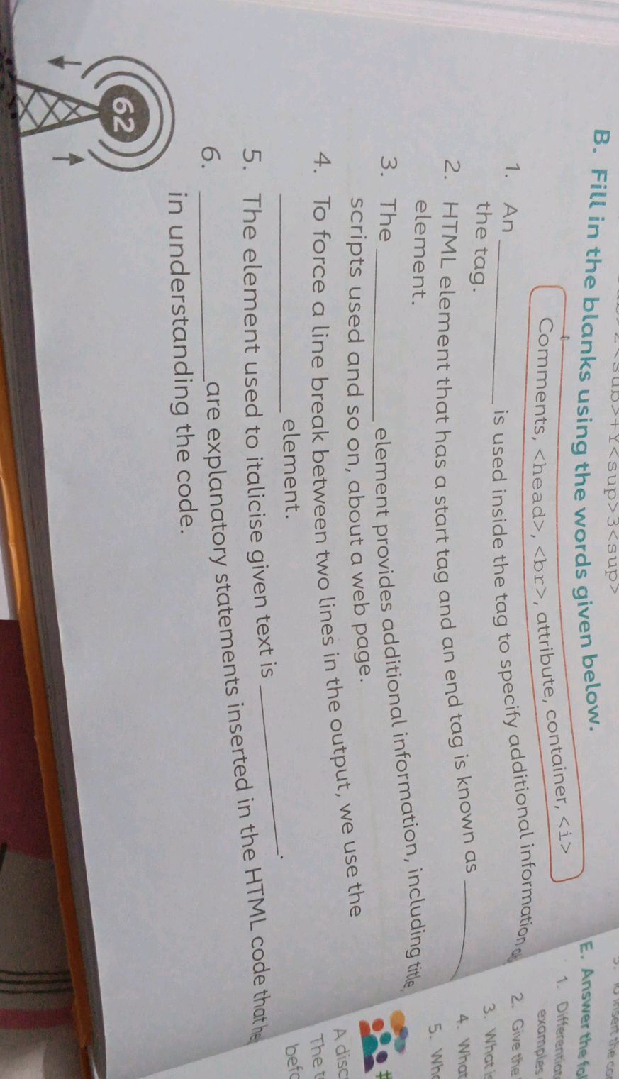 B. Fill in the blanks using the words given | StudyX