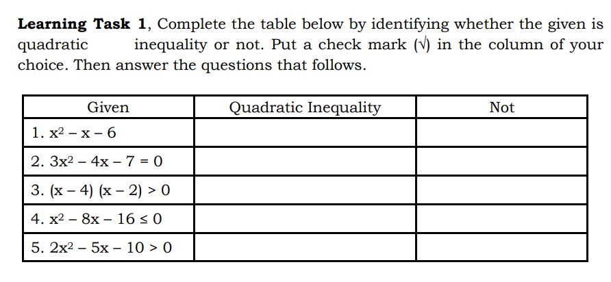 Complete the table below by identifying | StudyX