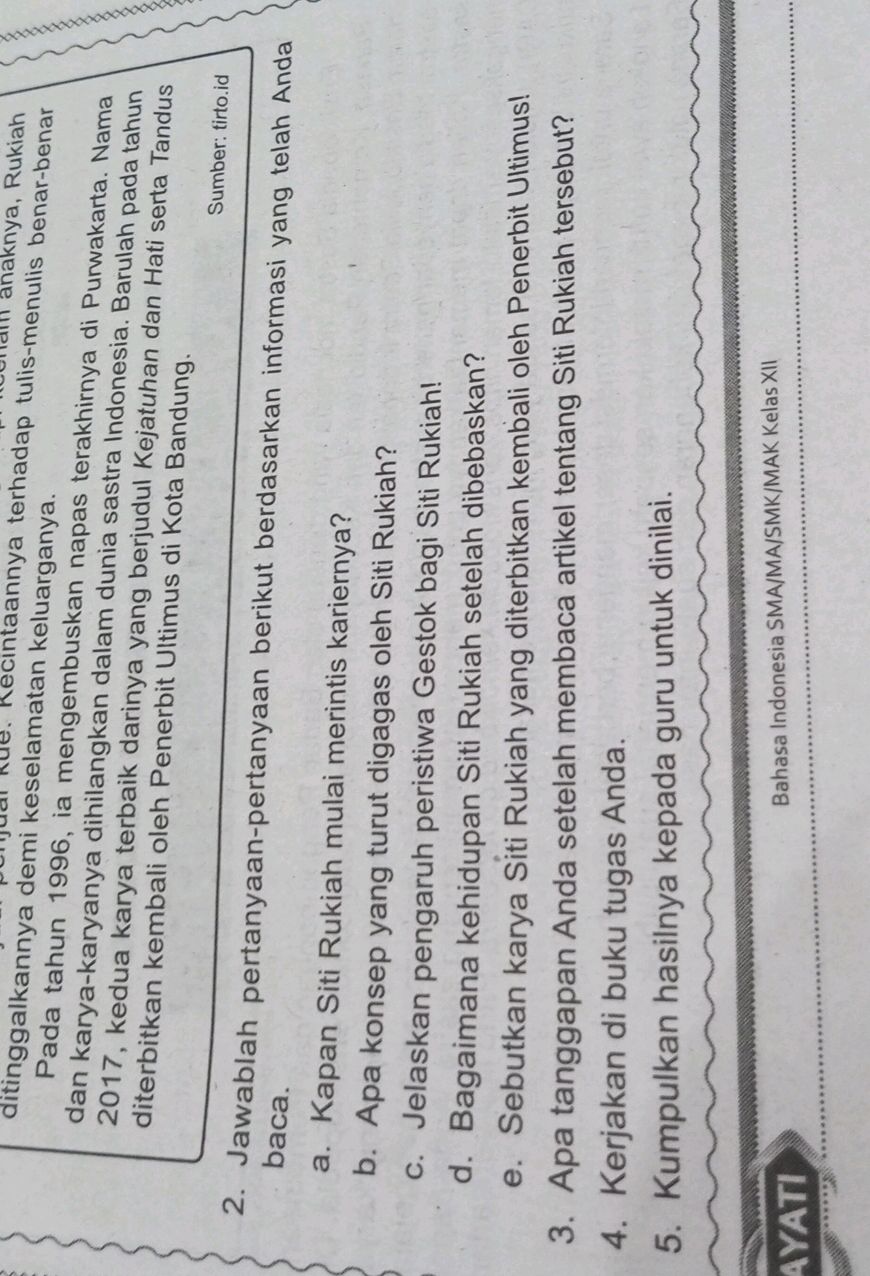 2. Jawablah pertanyaan-pertanyaan berikut | StudyX