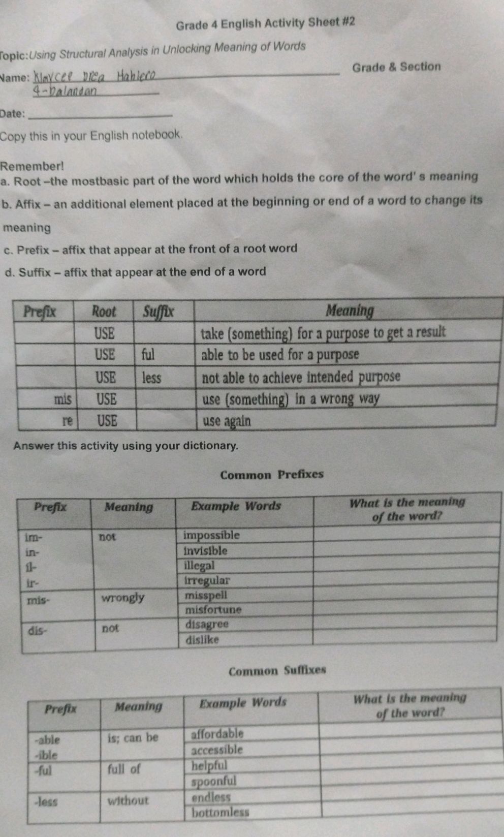 Copy this in your English notebook. | StudyX