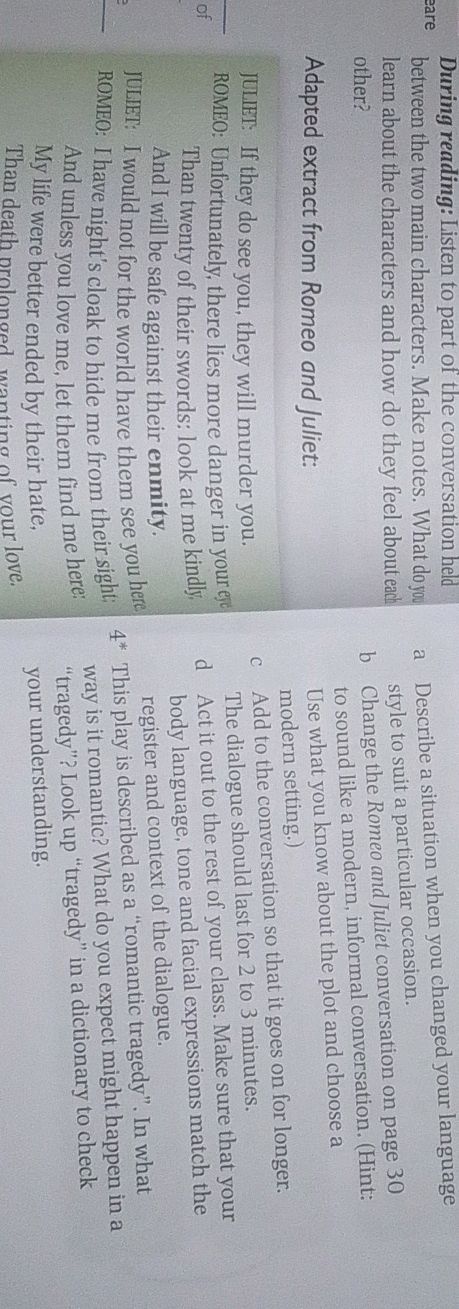 During reading: Listen to part of the | StudyX