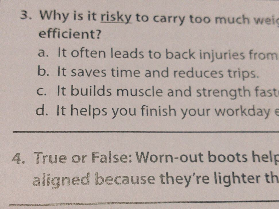 Why is it risky to carry too much weight and