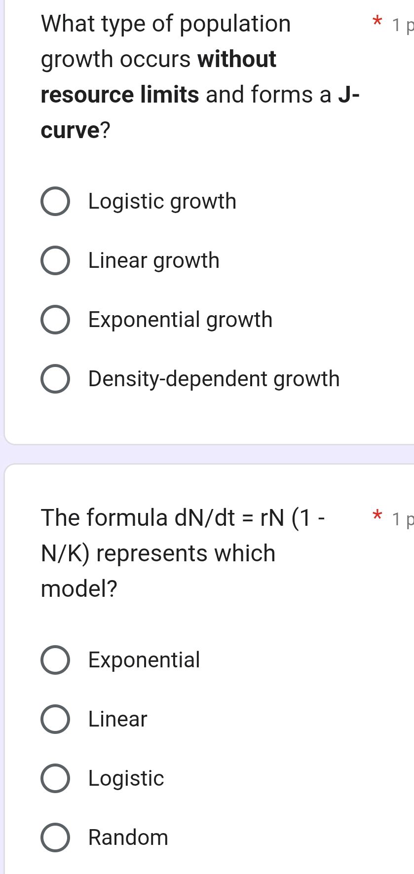 What type of population growth occurs | StudyX