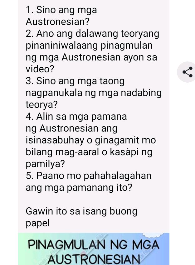 Sino ang mga Austronesian? 2. Ano ang