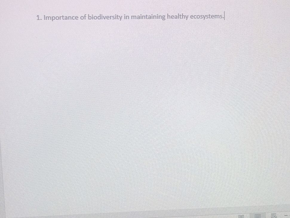 1. Importance of biodiversity in maintaining | StudyX