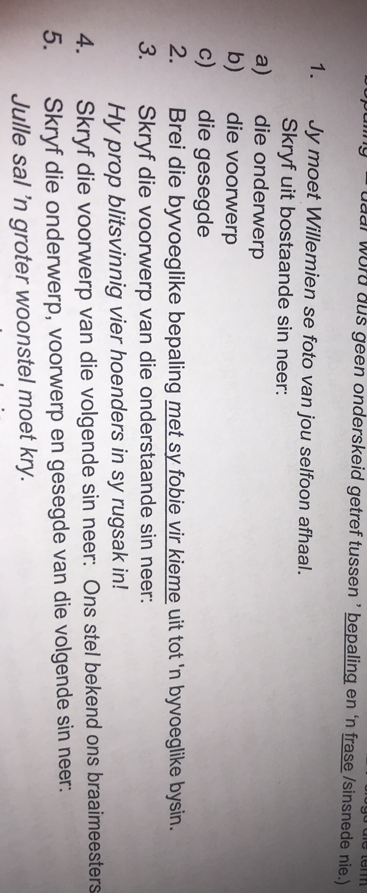 1. Jy moet Willemien se foto van jou selfoon | StudyX