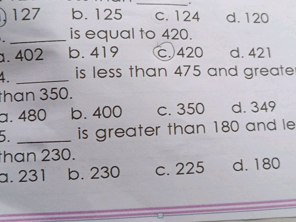 2. is equal to 420. a. 402 b. 419 c. | StudyX