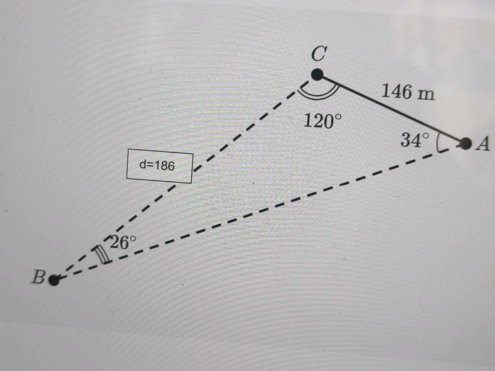 The image shows a triangle with the