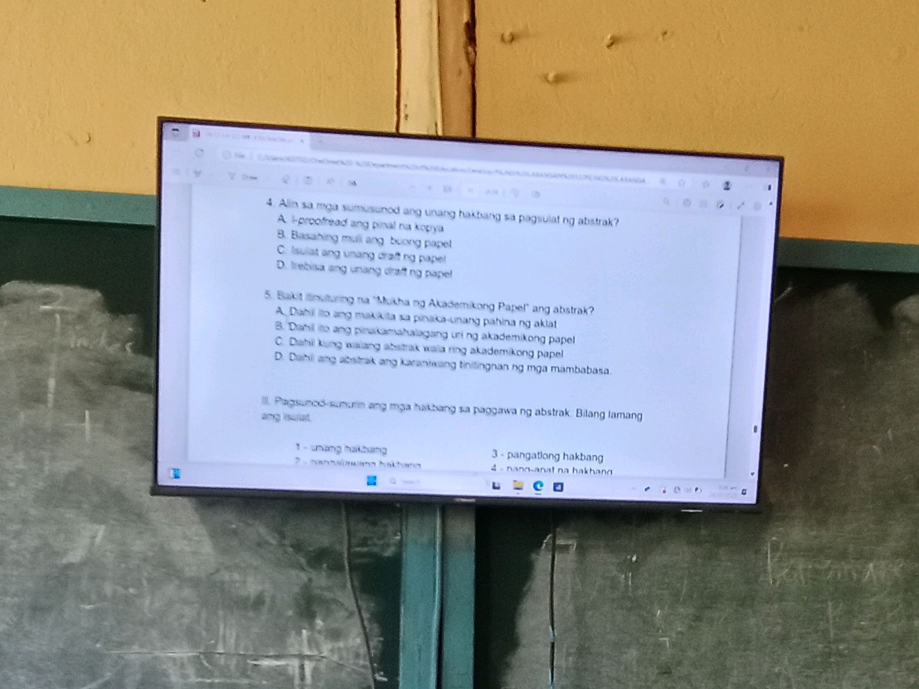 4. Alin sa mga sumusunod ang unang hakbang | StudyX