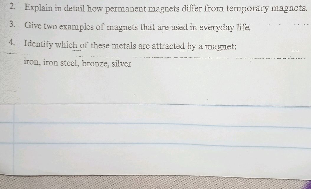 2. Explain in detail how permanent magnets | StudyX