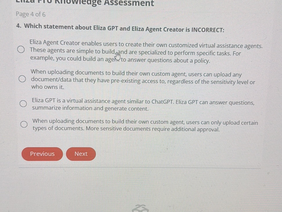 4. Which statement about Eliza GPT and Eliza | StudyX