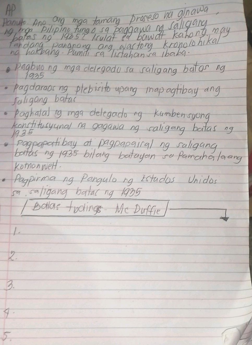 Panuto: Ano ang mga tamang proseso na ginawa | StudyX
