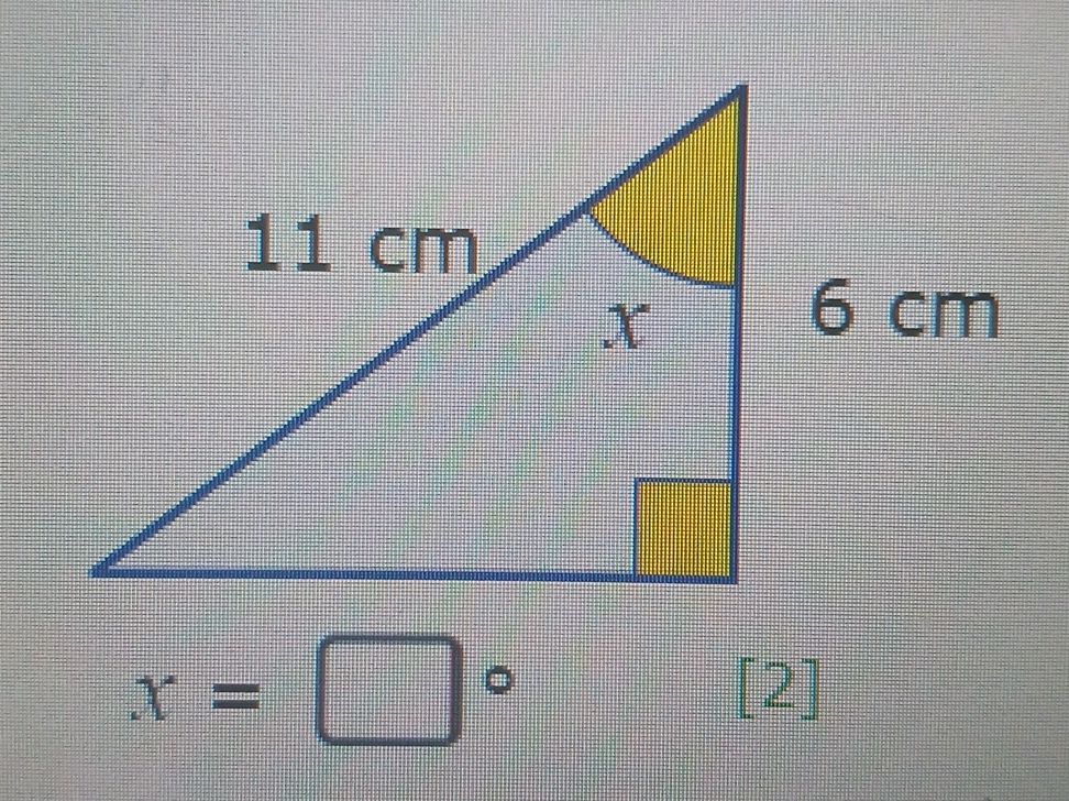 Find the angle x in a right triangle with | StudyX